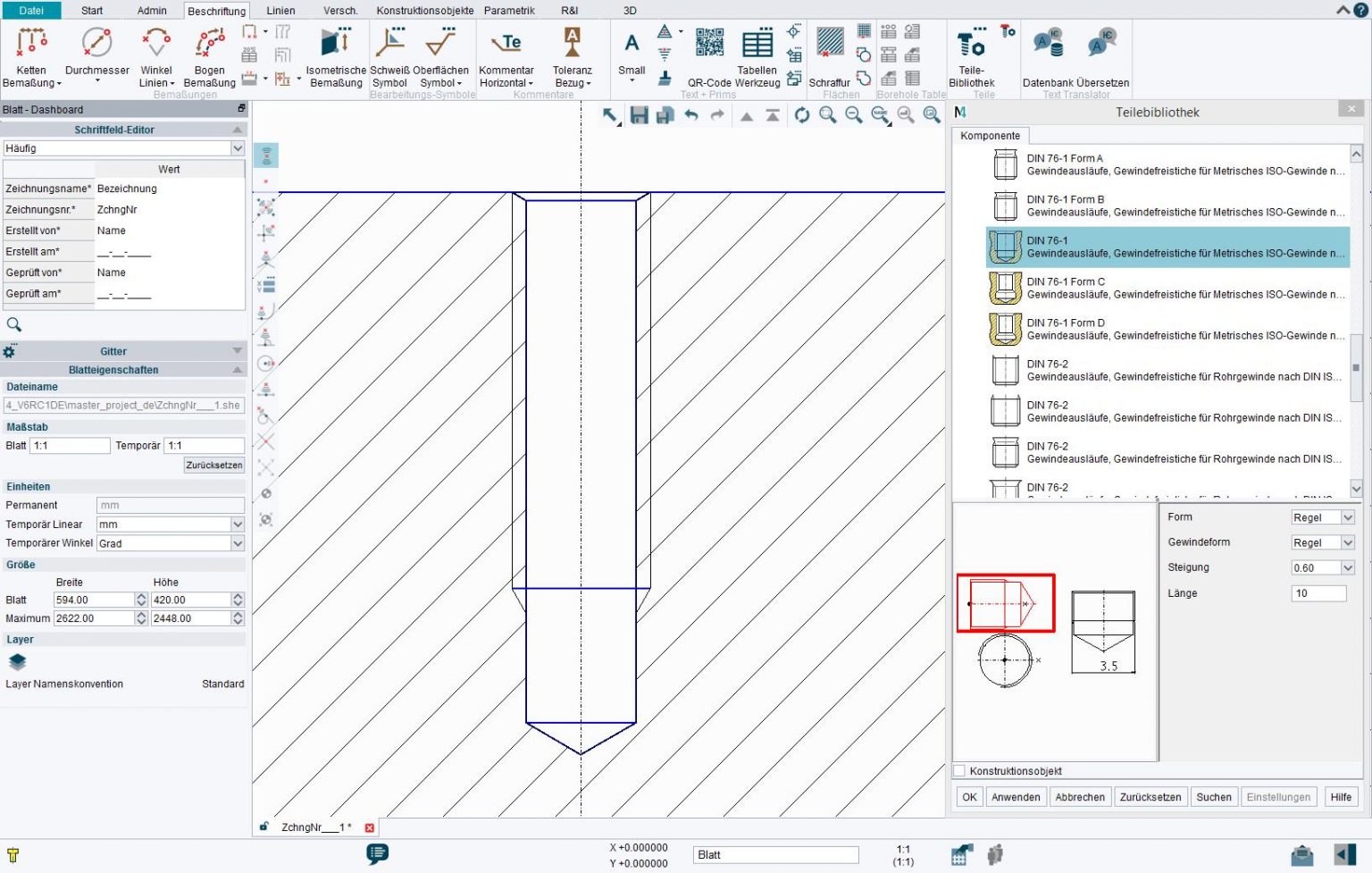 Standard CAD Parts Library included in M4 DRAFTING