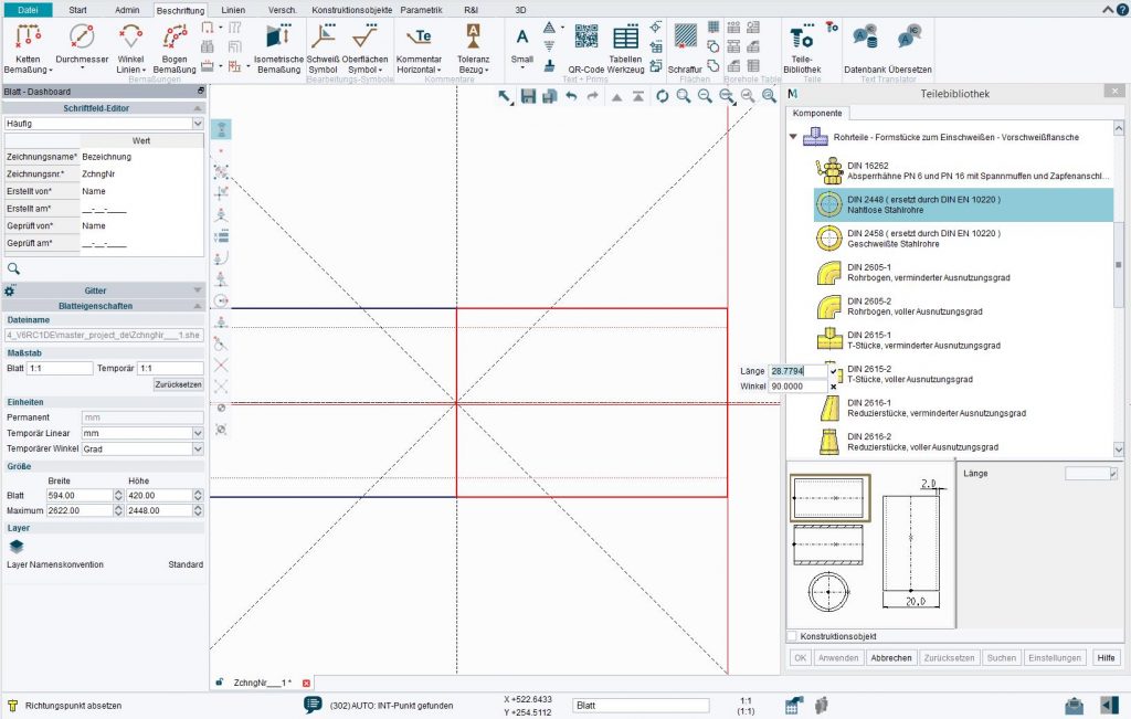 Standard CAD Parts Library included in M4 DRAFTING