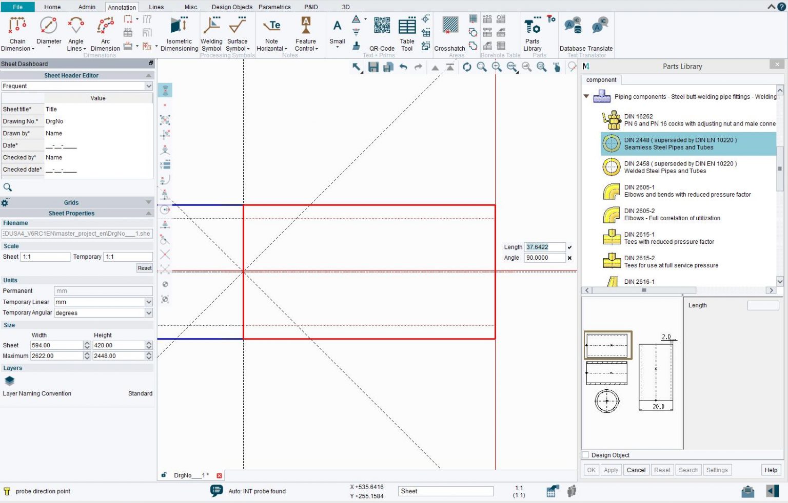 Standard CAD Parts Library included in M4 DRAFTING