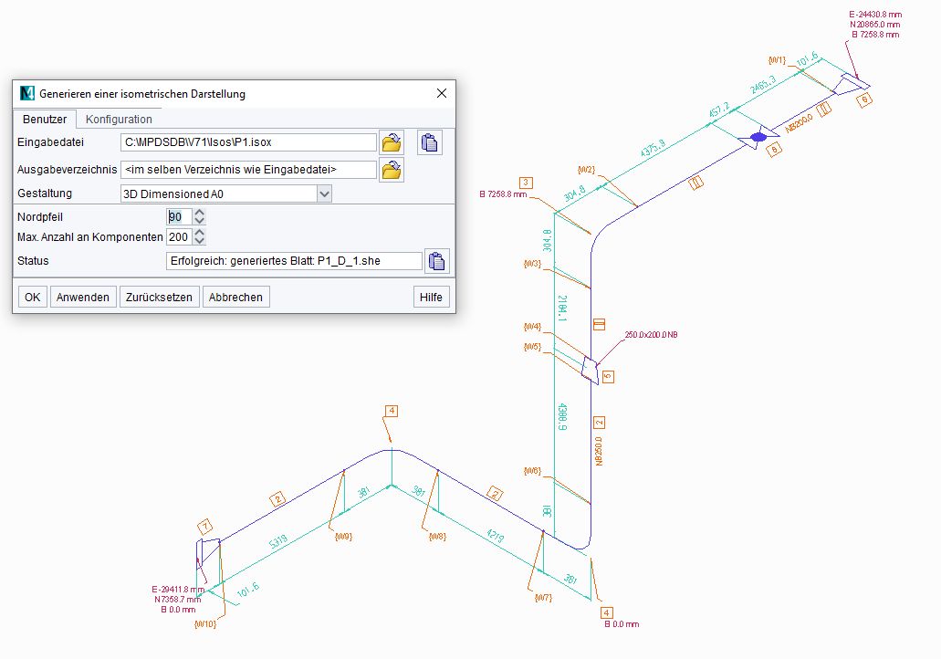 Automated piping isometrics: M4 ISO FX 7.2